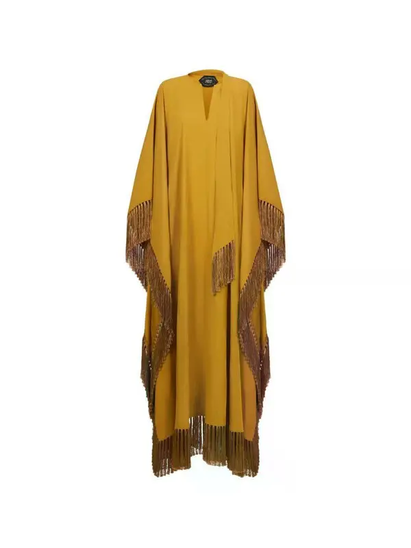 TALLER MARMO Hammamet Fringed Maxi Dress - Yellow