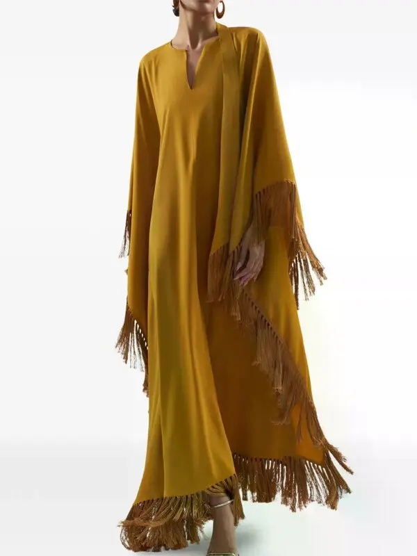 TALLER MARMO Hammamet Fringed Maxi Dress - Yellow