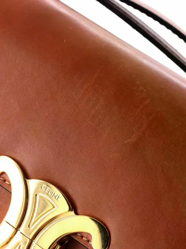 Celine Triomphe East-west Smooth Calfskin Shoulder Bag - Brown