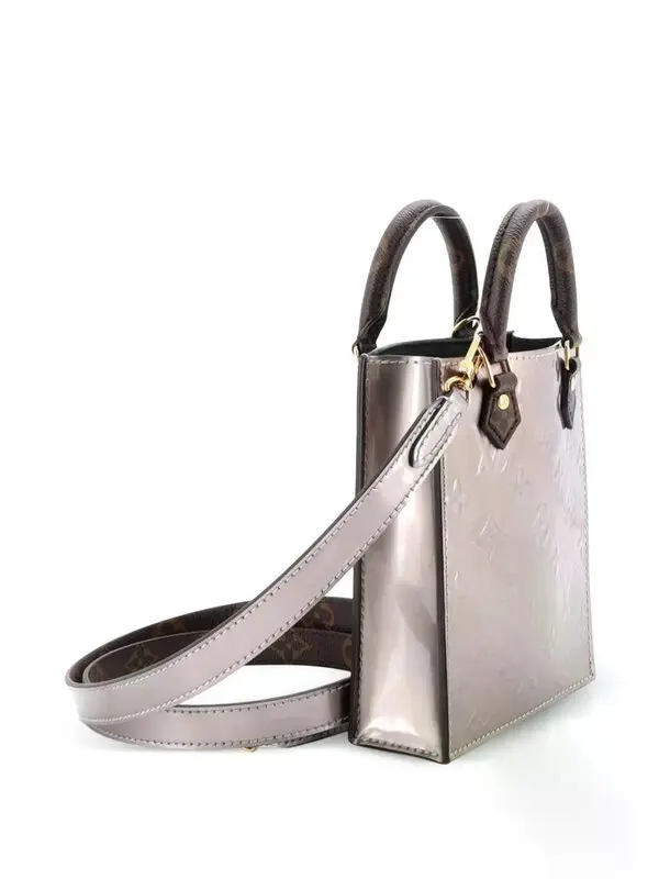LOUIS VUITTON Petit Sac Plat Bag Monogram Vernis - Metallic