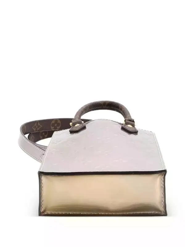LOUIS VUITTON Petit Sac Plat Bag Monogram Vernis - Metallic