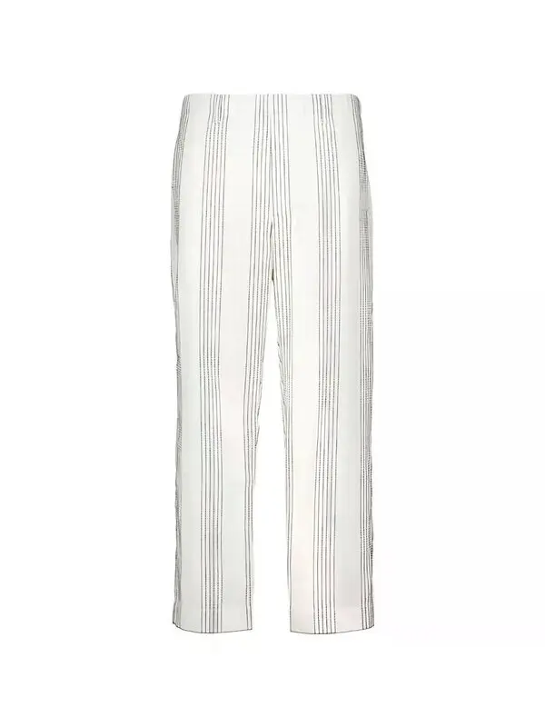 Commas Striped Resort Trousers - White
