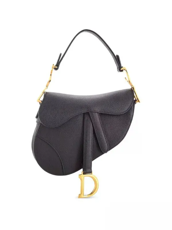 Dior Saddle Handbag Leather Mini Shoulder Bag - Black