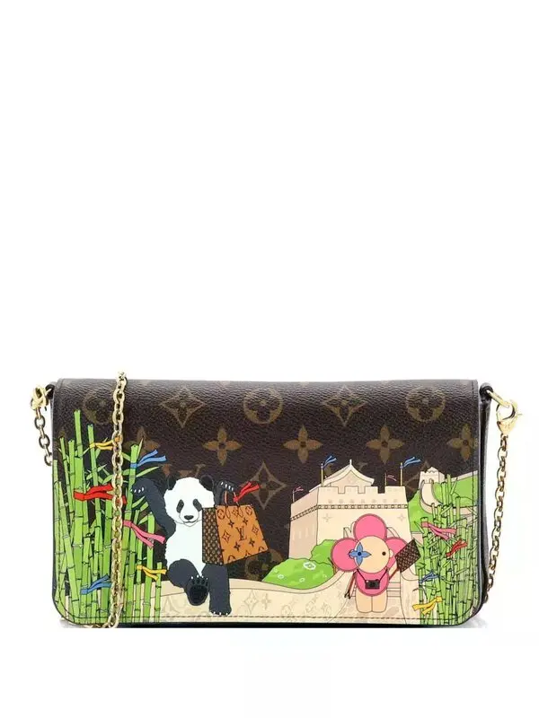 LOUIS VUITTON Felicie Pochette Limited Edition Vivienne Xmas Monogram Canvas - Brown