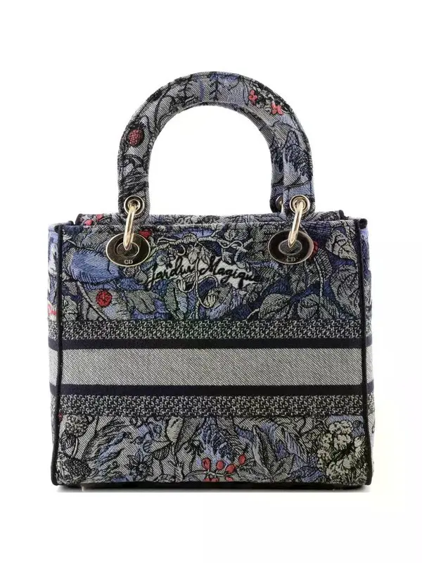 Dior Lady D-lite Embroidered Canvas Satchel - Blue