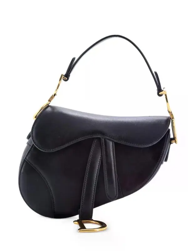 Dior Saddle Handbag Leather Mini Shoulder Bag - Black