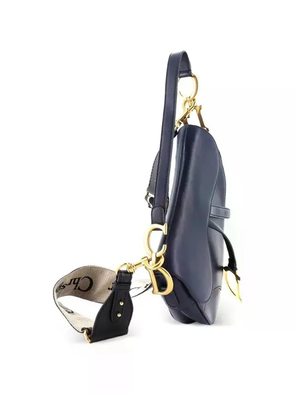 Dior Saddle Handbag Leather Medium Shoulder Bag - Blue
