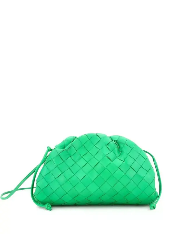 Bottega Veneta The Pouch Intrecciato Nappa Mini Crossbody Bag - Green