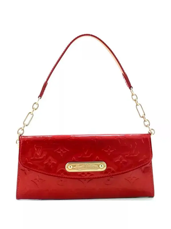 LOUIS VUITTON Sunset Boulevard Handbag Monogram Vernis Clutch - Red