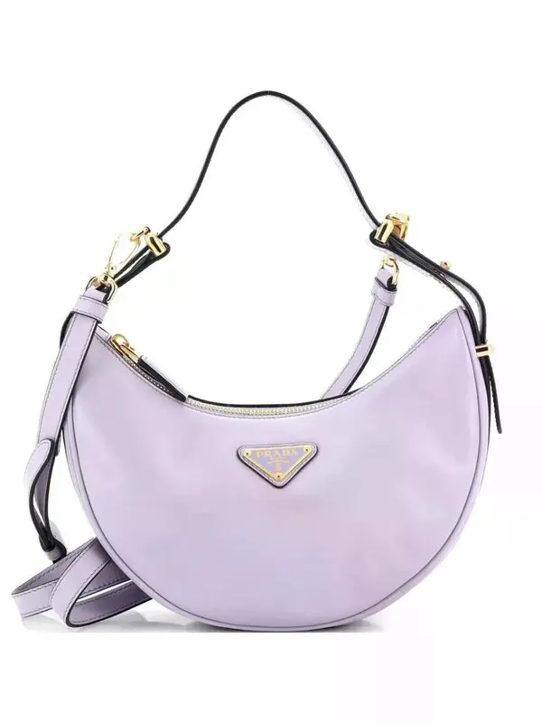 Prada Arque Half Moon Leather Small Hobo Bag - Purple