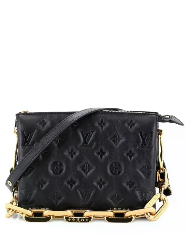LOUIS VUITTON Coussin Bb Crossbody Bag Monogram Embossed Lambskin - Black