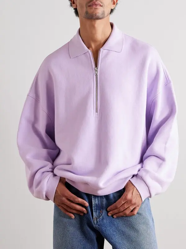 AGOLDE Pace Half-zip Cotton-jersey Sweatshirt