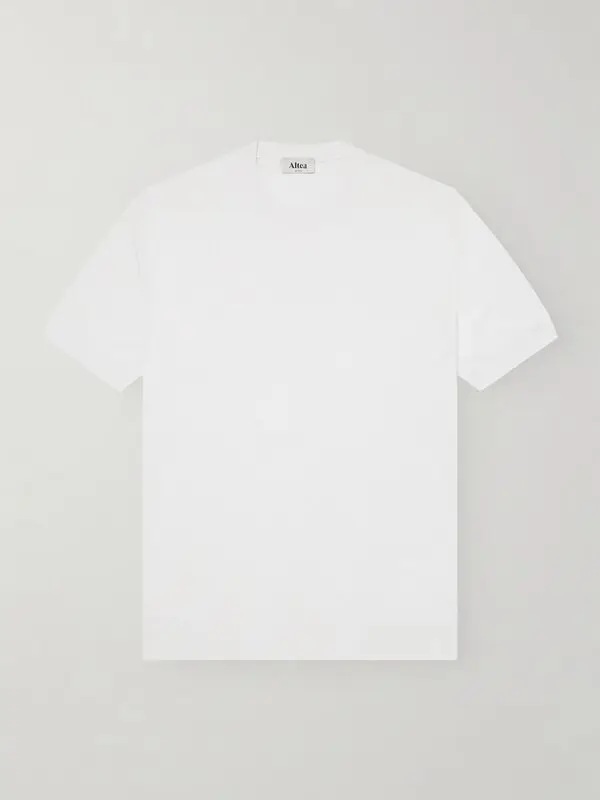 Altea Linen And Cotton-blend T-shirt - White