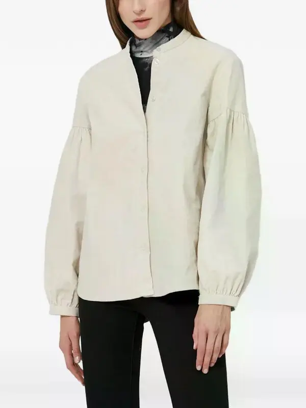 SAMSOE SAMSOE Balloon-sleeve Shirt - Neutrals