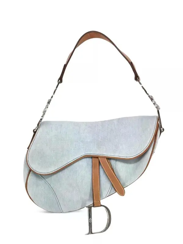 Dior 2001 Saddle Cotton Shoulder Bag - Blue