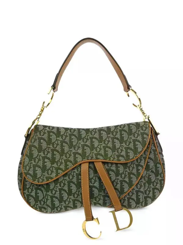 Dior 2001 Double Saddle Tote Bag - Green