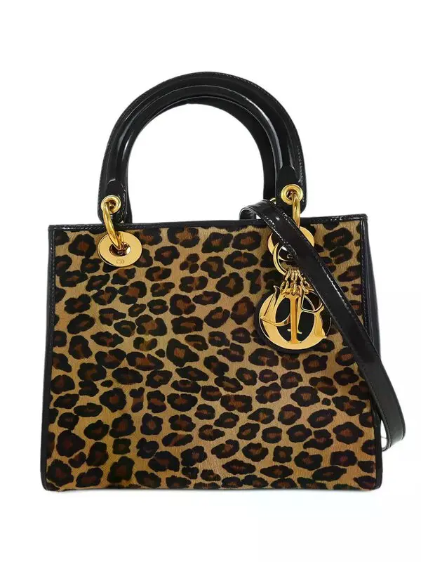 Dior 1997 Lady Leopard-pattern Tote Bag - Neutrals