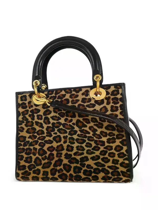 Dior 1997 Lady Leopard-pattern Tote Bag