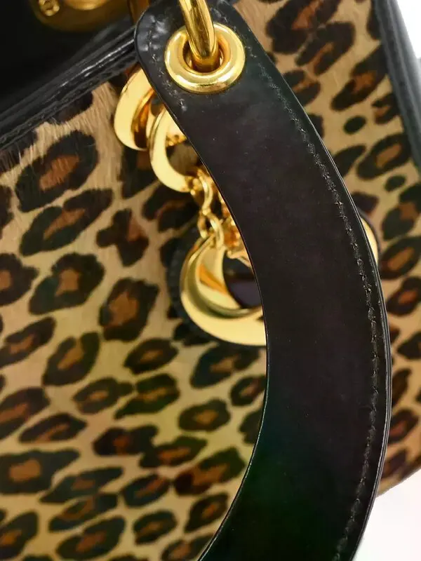 Dior 1997 Lady Leopard-pattern Tote Bag