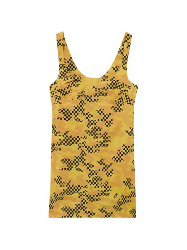Gcds Printed Mini Dress - Yellow