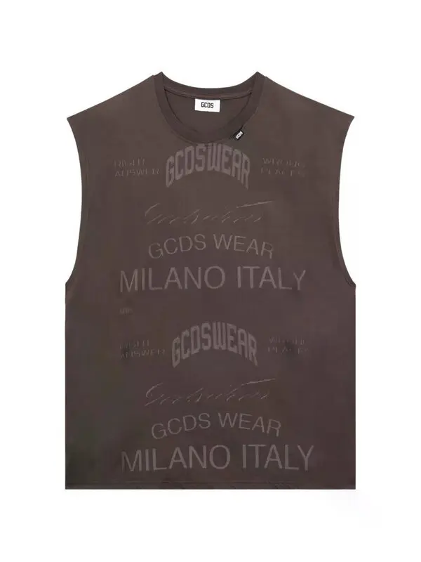 Gcds Sleeveless Vest - Brown