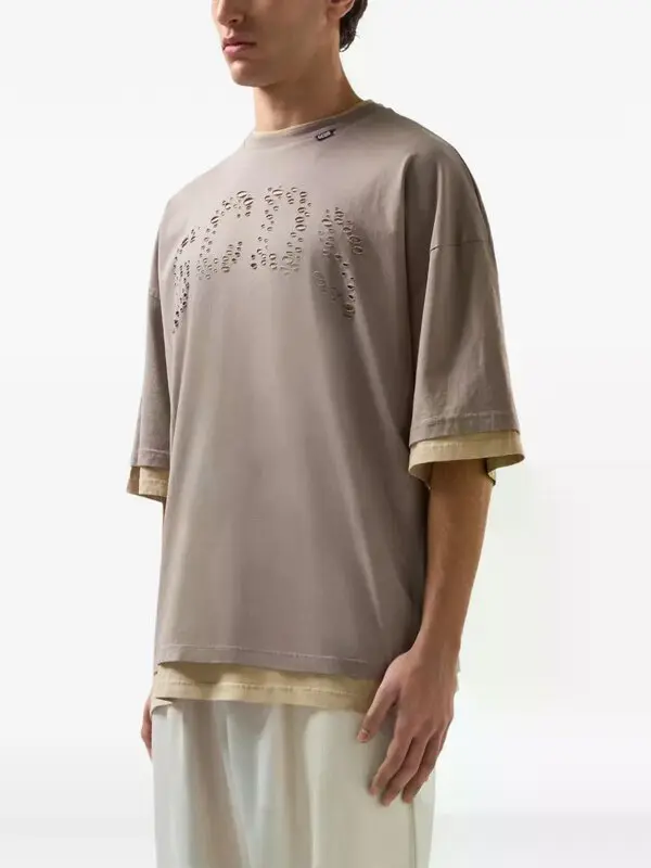 Gcds Logo-detail T-shirt - Brown