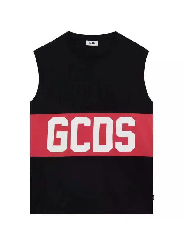 Gcds Logo Sleeveless T-shirt - Black
