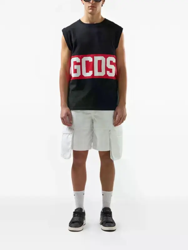 Gcds Logo Sleeveless T-shirt - Black