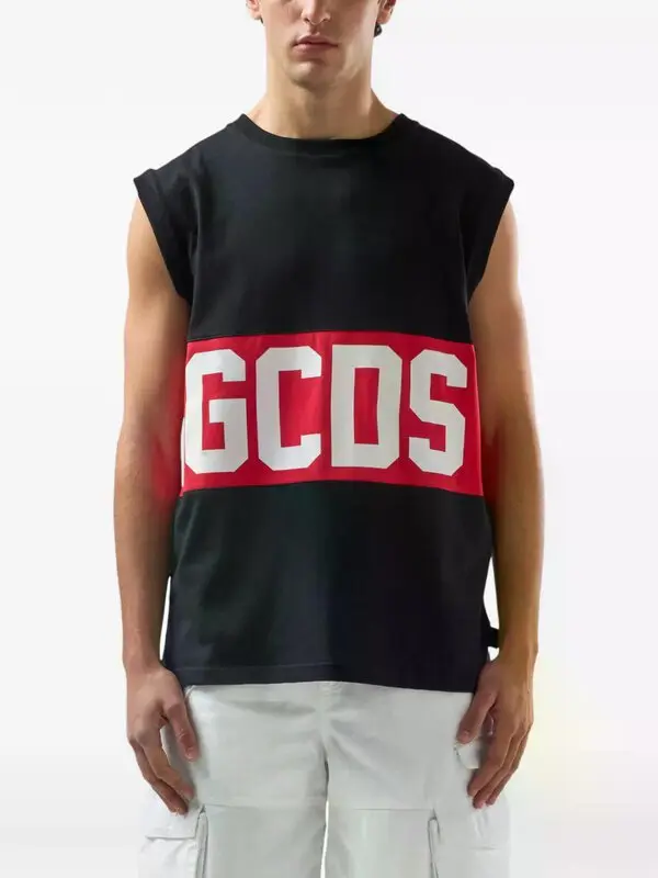 Gcds Logo Sleeveless T-shirt - Black