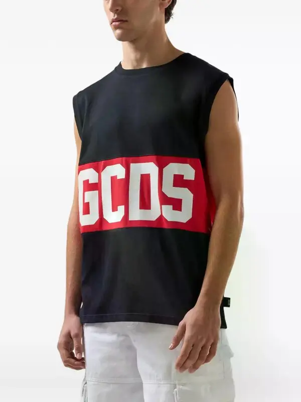 Gcds Logo Sleeveless T-shirt - Black