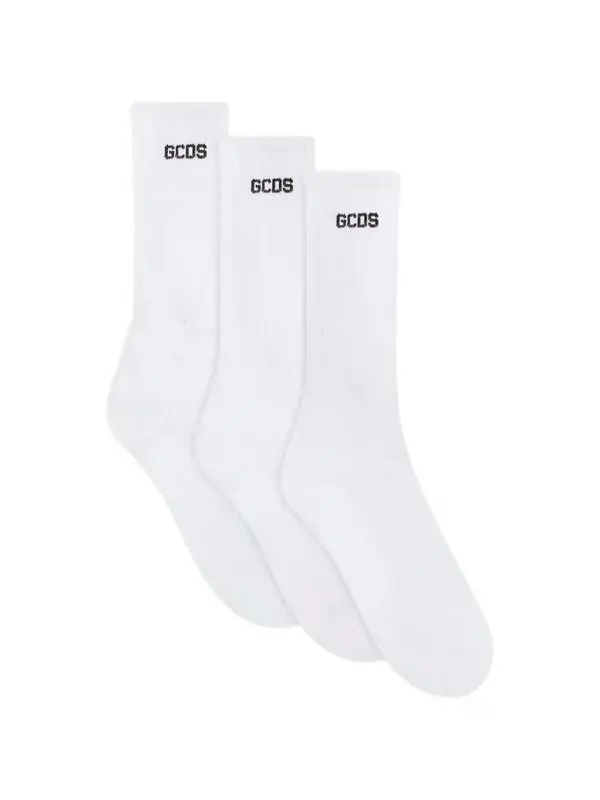 Gcds Logo-detail Socks - White