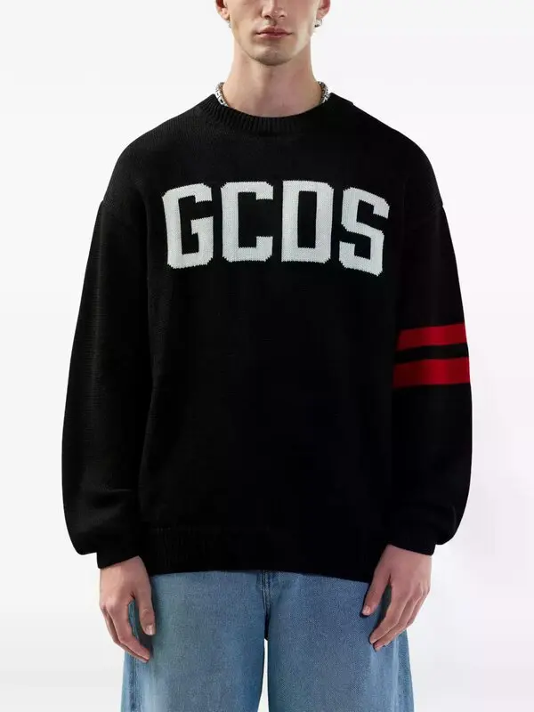 Gcds Logo-detail Sweater - Black