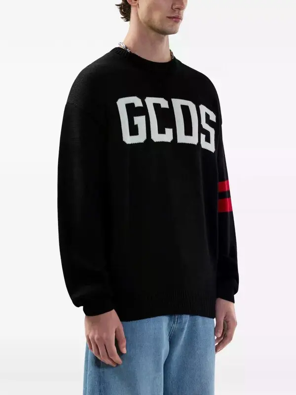 Gcds Logo-detail Sweater - Black