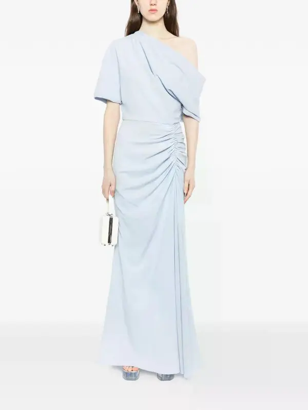 Amsale Pebble Crepe Slouch Maxi Dress