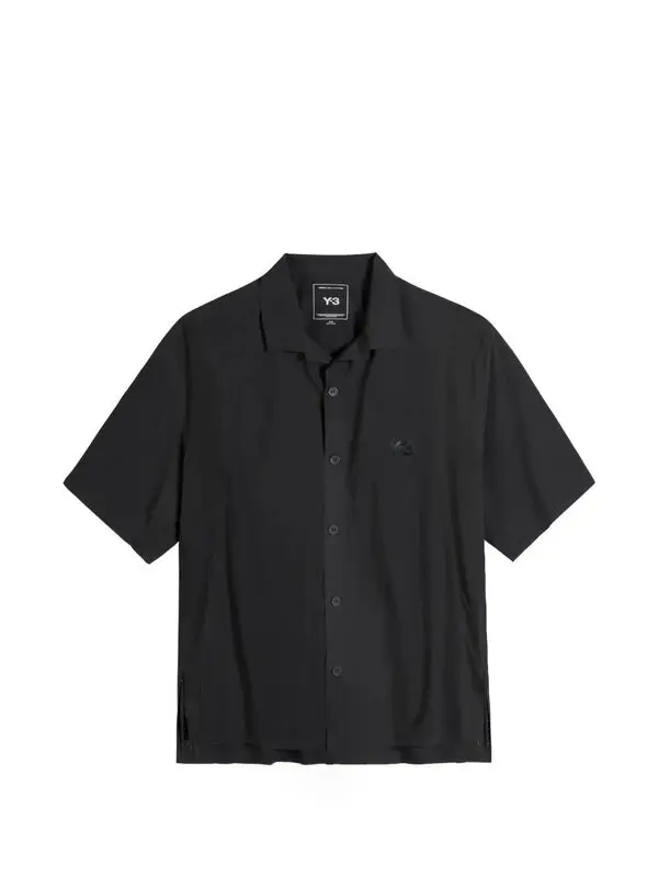 Y3 Perforated-detail Short-sleeve Shirt - Black