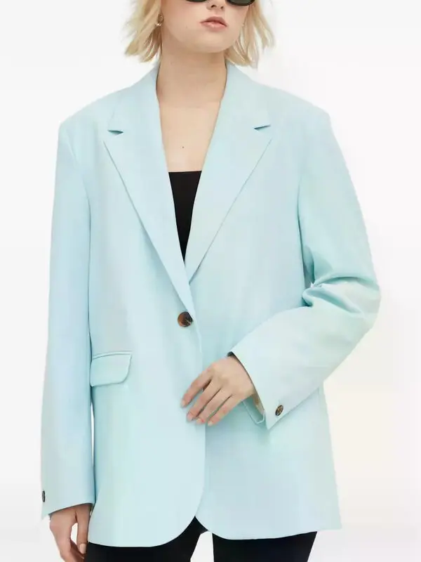 SAMSOE SAMSOE Notched-lapel Buttoned Blazer - Blue