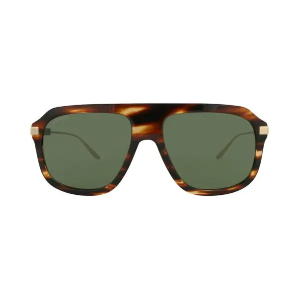 Gucci Aviator Sunglasses 'havana/gold/green - Brown