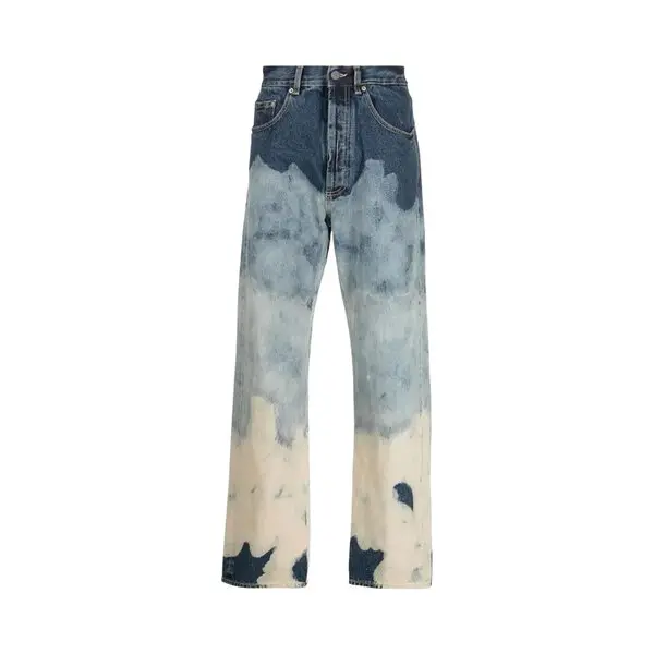 Palm Angels Tie Dye Straight Jeans 'light /white - Blue