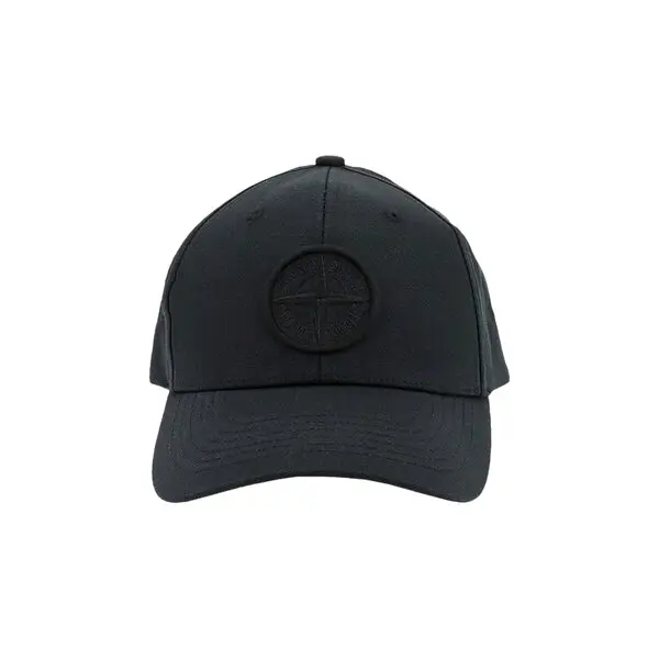 Stone Island Logo Print Cap - Black