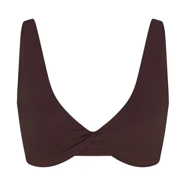 NIKESKIMS Matte Twist-front Bra 'dark Sepia/dark Sepia/dark Sepia - Brown