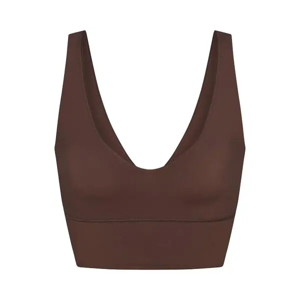 NIKESKIMS Matte V-neck Bra Top 'dark Sepia - Brown
