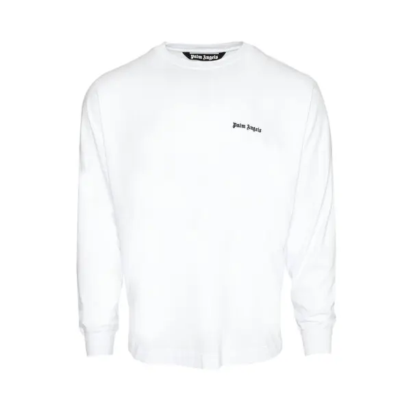 Palm Angels Embroidered Logo Over Long-sleeve Tee /black - White