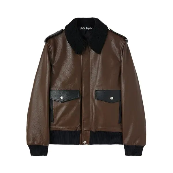 Palm Angels X Haas Moneygram Racing Aviator Jacket /black - Brown