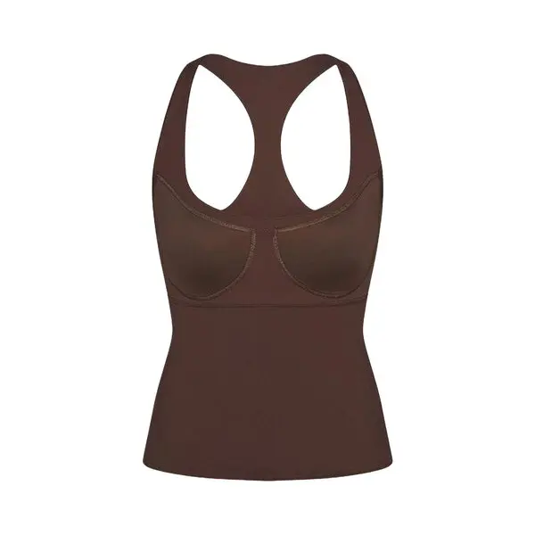 NIKESKIMS Matte Racer Back Tank 'dark Sepia - Brown