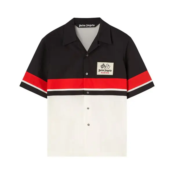 Palm Angels X Haas Moneygram Racing Bowling Shirt 'black/white/red - Multicolor