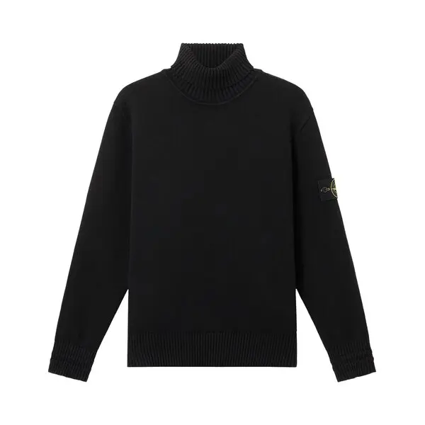 Stone Island Loose Fit Turtle Neck - Black