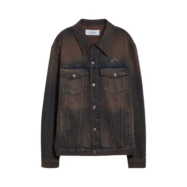 Off-White Overdyed Den Skate Jacket - Brown