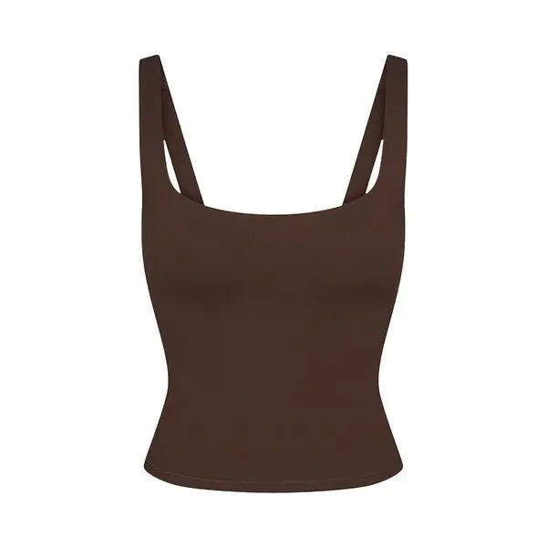 NIKESKIMS Matte Square Neck Tank - Brown