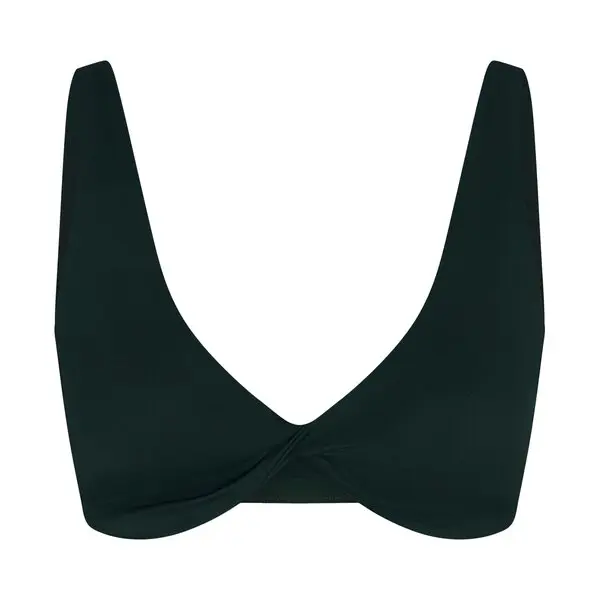 NIKESKIMS Matte Twist-front Bra 'dark Teal/dark Teal