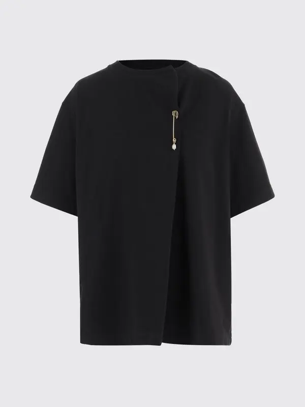 Carven Cotton T-shirt With Safety Pin Embellishment